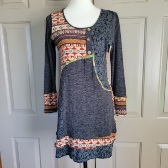 Adore | Tops | Final Price Adore Ladies Grey Aztec Print Tunic | Poshmark